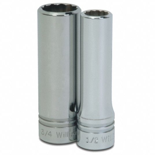 WILLIAMS, Not Tether Capable, Deep Socket,1/2" D,12Pt,1-1/16", Deep ...