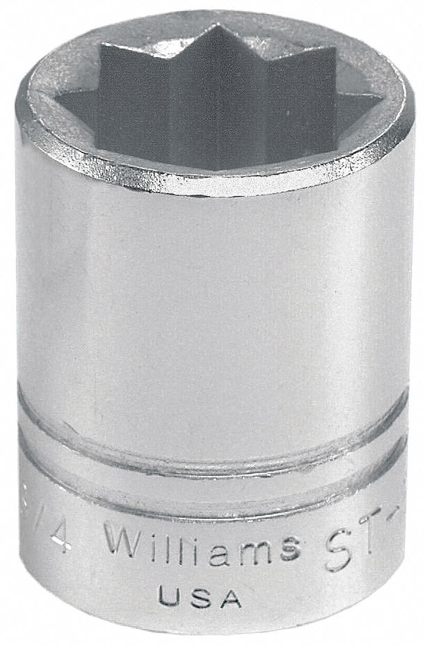 WILLIAMS, Not Tether Capable, Std Socket,1/2"D,8Pt,1-1/4, Standard ...