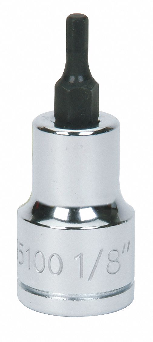 Hex Bit Socket,3/8" D 9/64" - Grainger