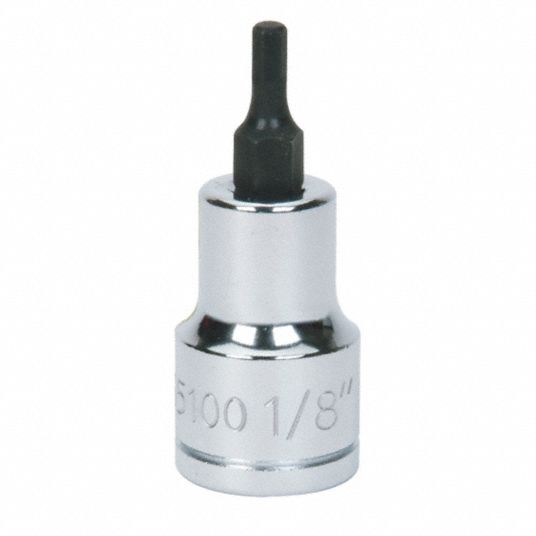 Hex Bit Socket,3/8" D 9/64" - Grainger