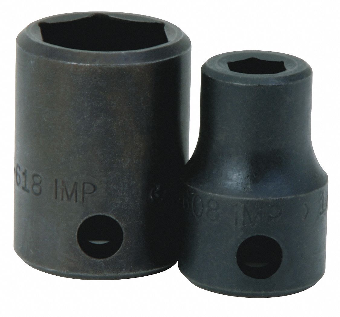 WILLIAMS, Not Tether Capable, Std Impact Socket,1/2"D,6Pt,3/8 ...