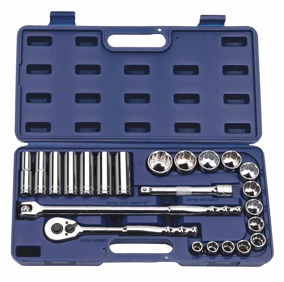 Socket Tool Set,1/2",23pcs.,SAE, Socket Tool Set,1/2",23pcs.,SAE ...