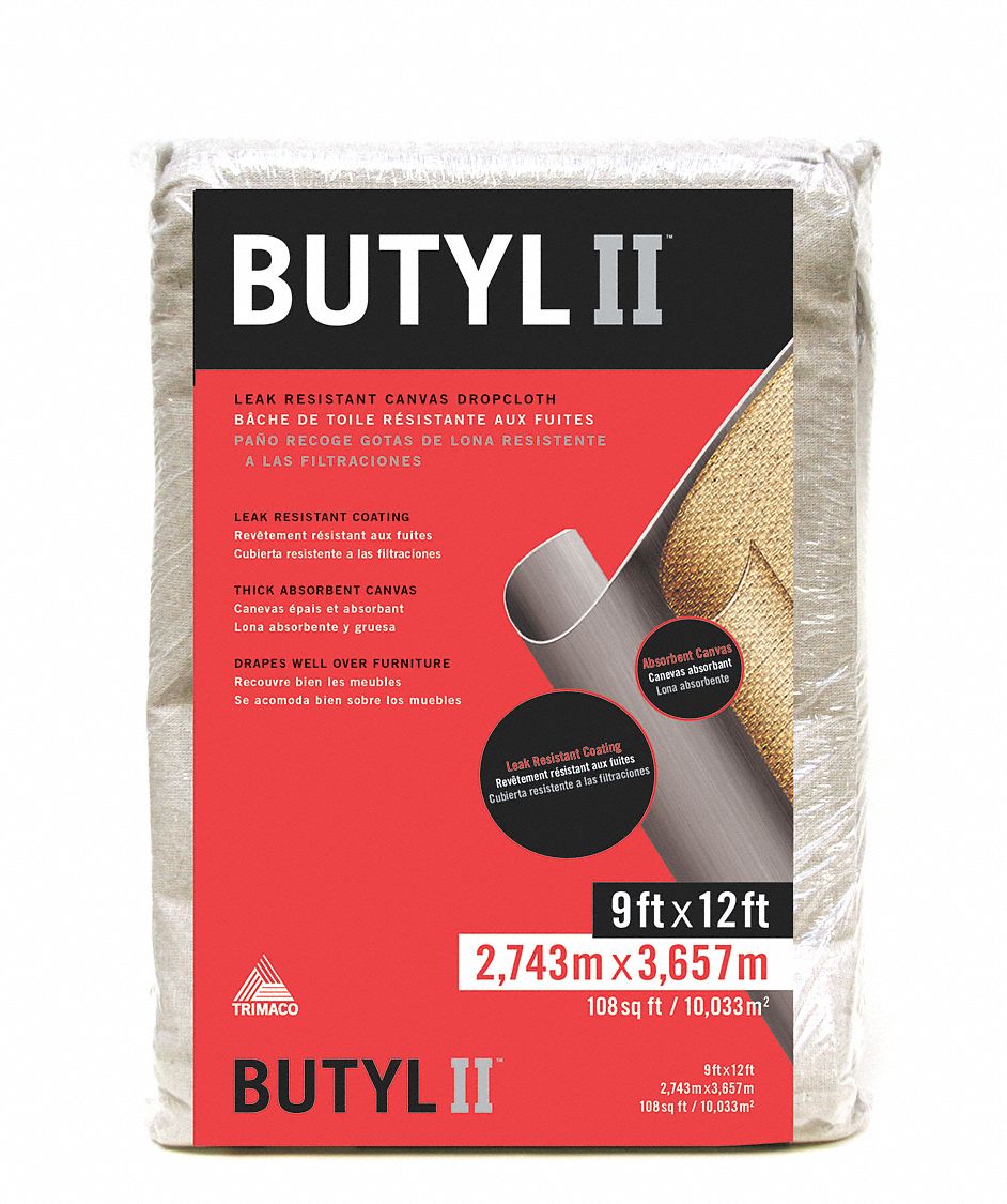 SUPER TUFF, Drapable/Dustproof Drop,7oz 9x12 - 58UU20|85321 - Grainger