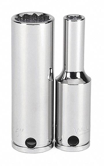 Deep Socket,12 pt.,1/2,3/8" Dr. - Grainger