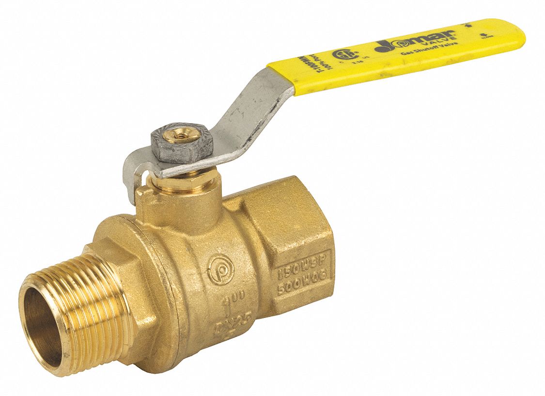 Italian Brass Ball Valve,Male,NPT,3/4" - Grainger