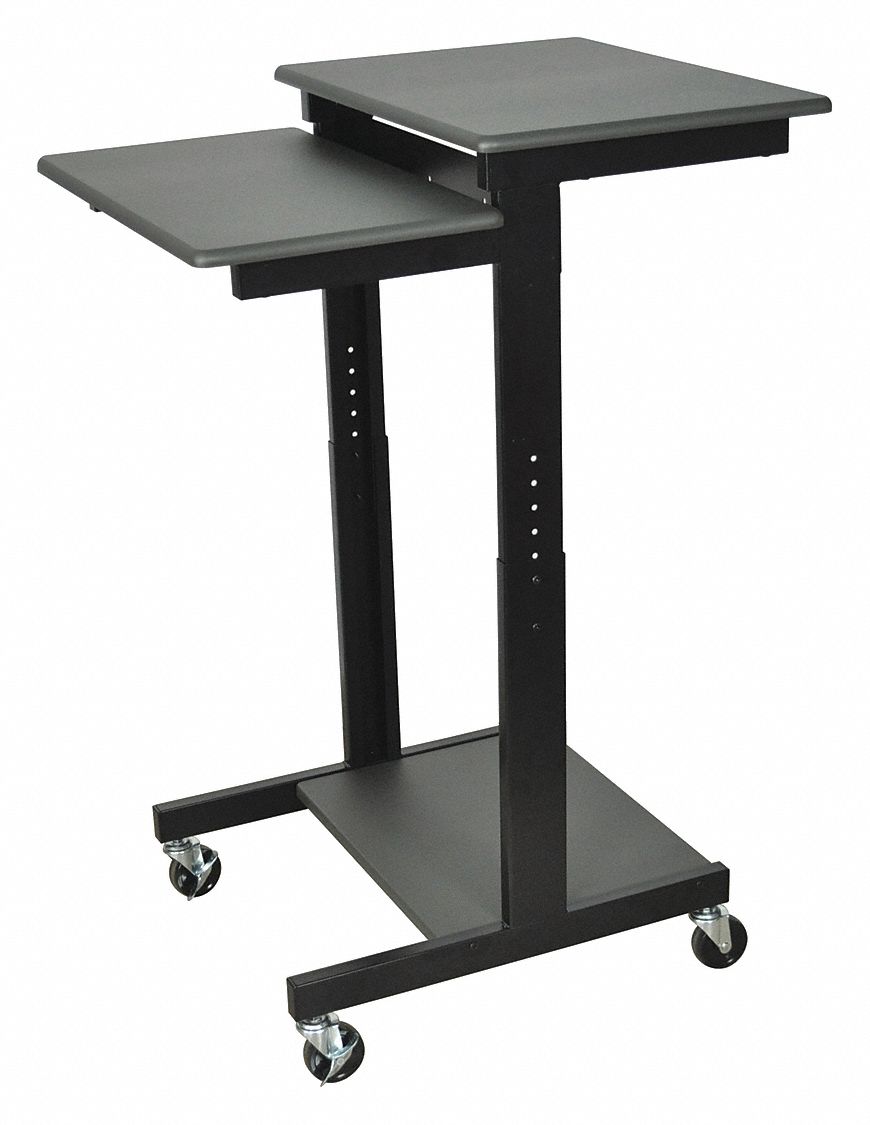 LUXOR, Computer Workstation,(3)Shelf,Adj Height - 58ZZ02|PS3945 - Grainger