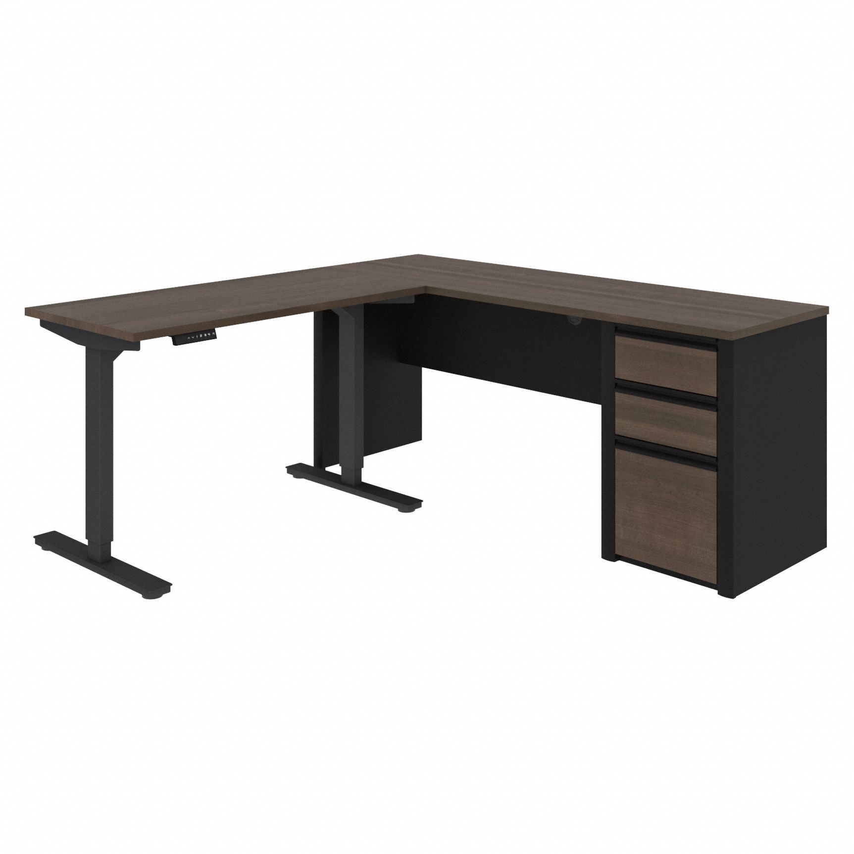 BESTAR, Antigua/Black, 24 in Overall Dp, Office Furniture Kit with ...