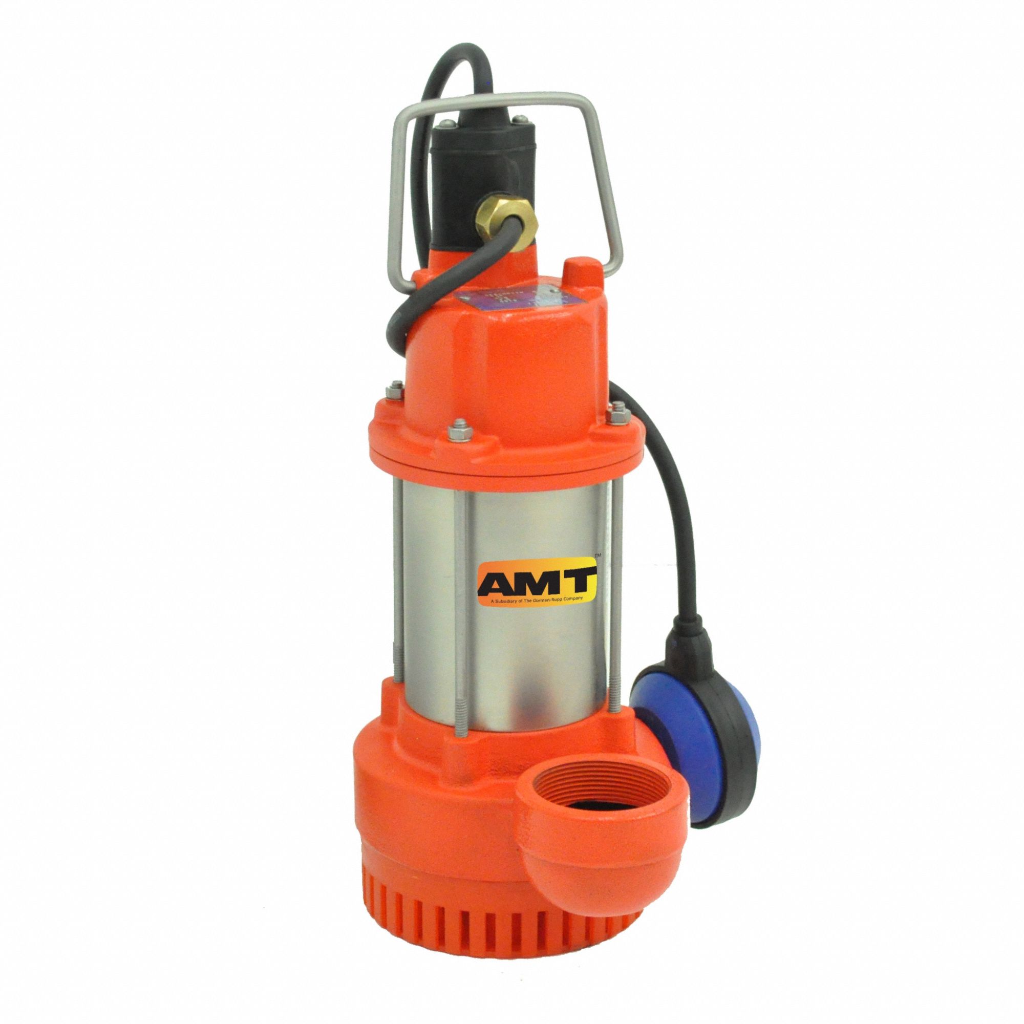 AMT PUMPS, 1/2 hp, 5/32 in Max. Dia. Solids, Submersible Sump Pump ...