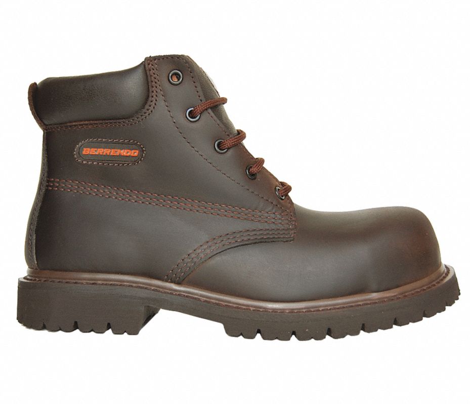 BERRENDO Botines de Seguridad con puntera de Plástico Dieléctrico Café ...
