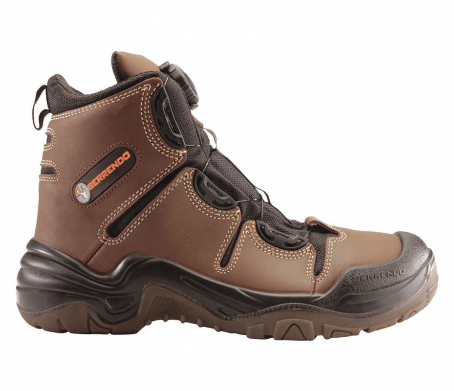 BERRENDO Botines de Seguridad con puntera de Acero Dieléctrico Café ...