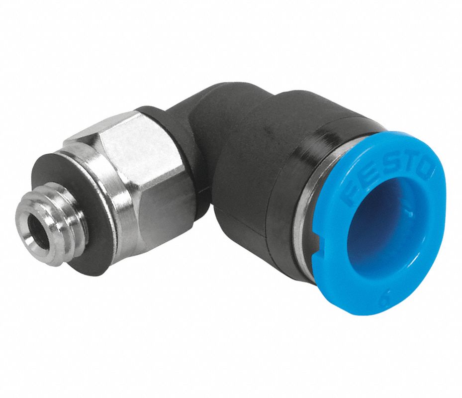 FESTO Unión en L,4mm,Acero Inoxidable, Color Negro/Azul, EA1 ...