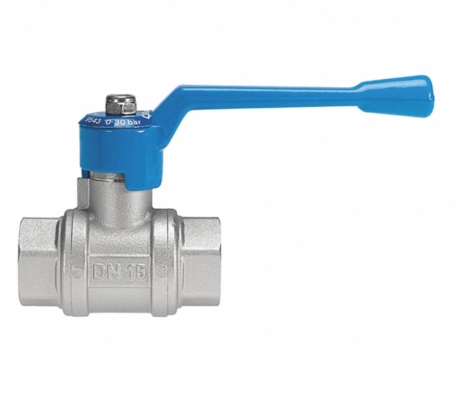 FESTO Válvula Esférica Latón 1/2" (H)NPT x 1/2" (H)NPT, Palanca, 9/16 ...