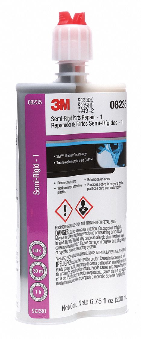 Semi-Rigid,Parts Repair,200 mL,Black,PK6 - Grainger
