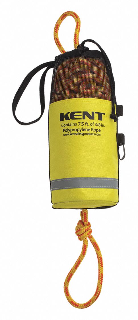 KENT SAFETY, 75 ft Rope Lg, 5 in Overall Dia, Rescue Throw Bag - 59MD27 ...