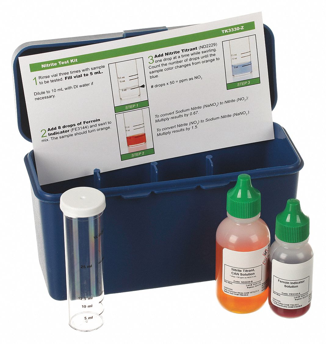 Nitrite Test Kit 1 Drop-50ppm As NO2/5mL 1 EA - Grainger