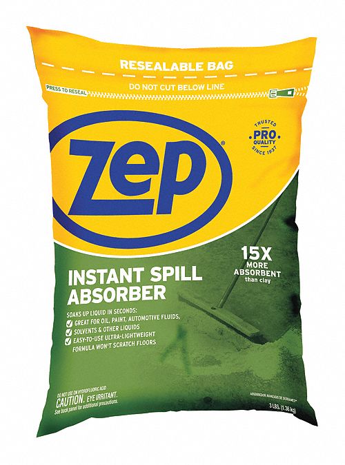 ZEP COMMERCIAL, Instant Spill Absorber,3 lb.,PK6 - 59MJ79|ZUABS3 - Grainger