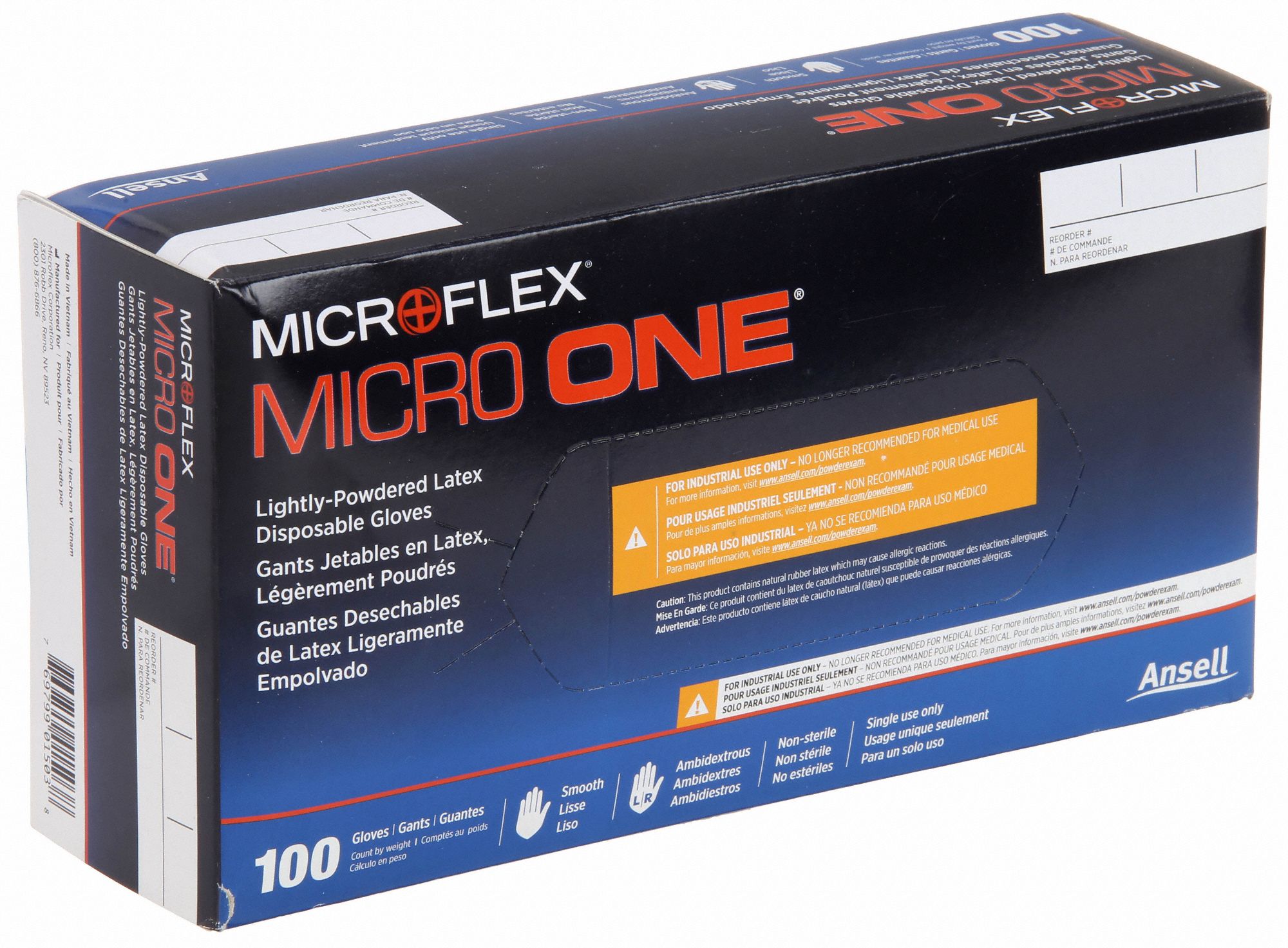 MICROFLEX Natural Rubber Latex, Disposable Gloves, L, Powdered, 5.5 mil ...
