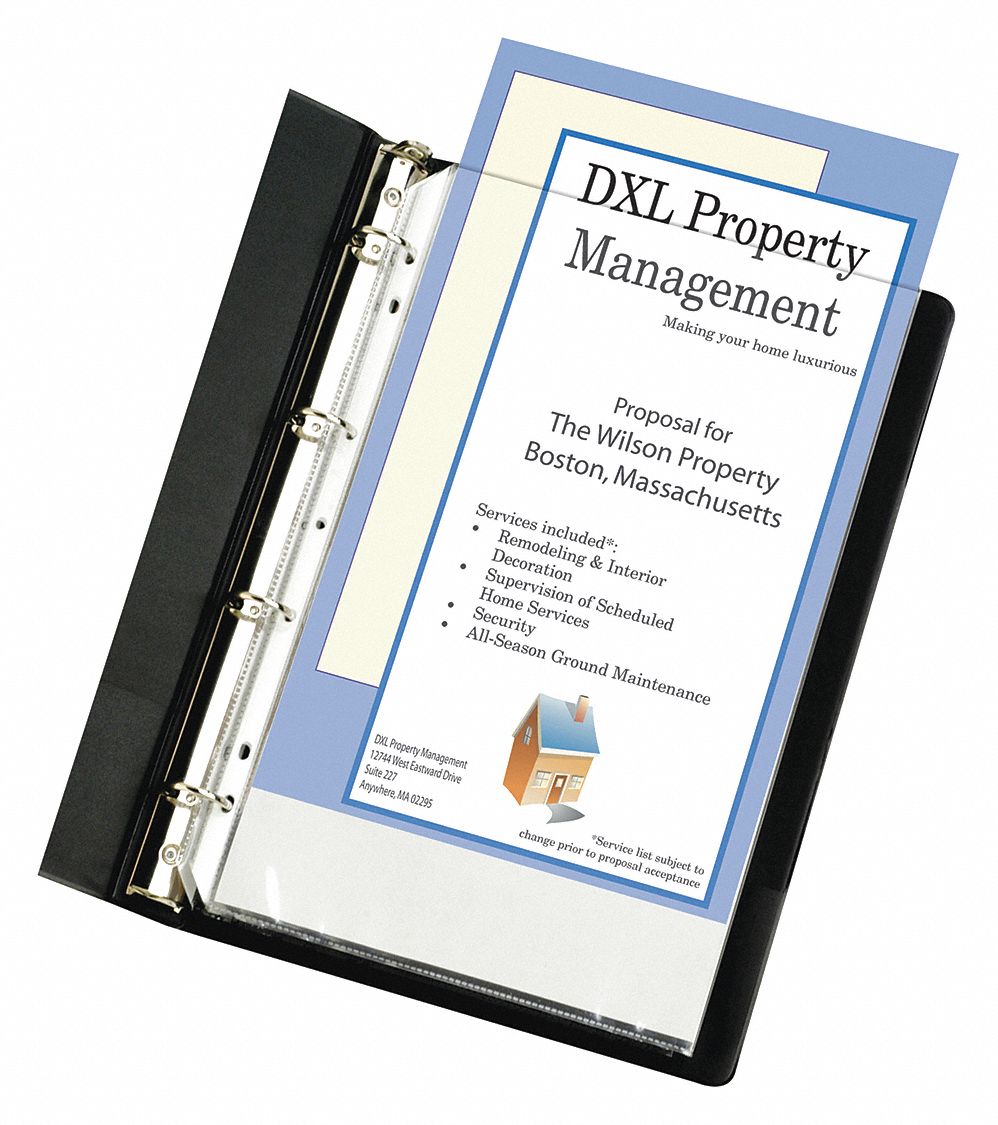 C-LINE PRODUCTS, 0 Tabs, 8 1/2 in Overall Wd, Sheet Protector - 59PD95 ...