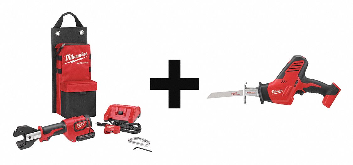 MILWAUKEE Cordless Cable Cutter Kit, 18.0V - 59VY93|2672-21S 2625-20 ...