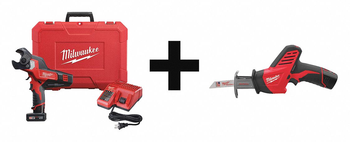 MILWAUKEE Cordless Cable Cutter Kit, 12.0V - 59VY96|2472-21XC 2420-21 ...