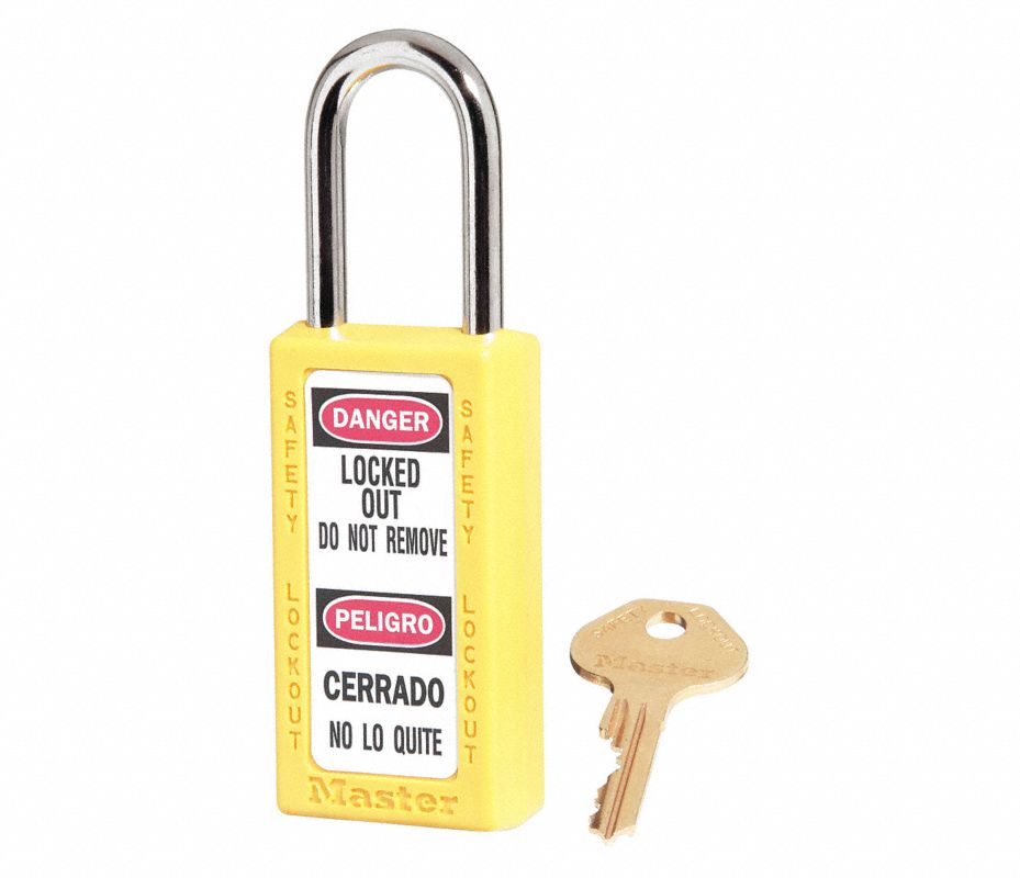 MASTER LOCK Candado de Bloqueo Amarillo con 1 llaves Diferentes ...