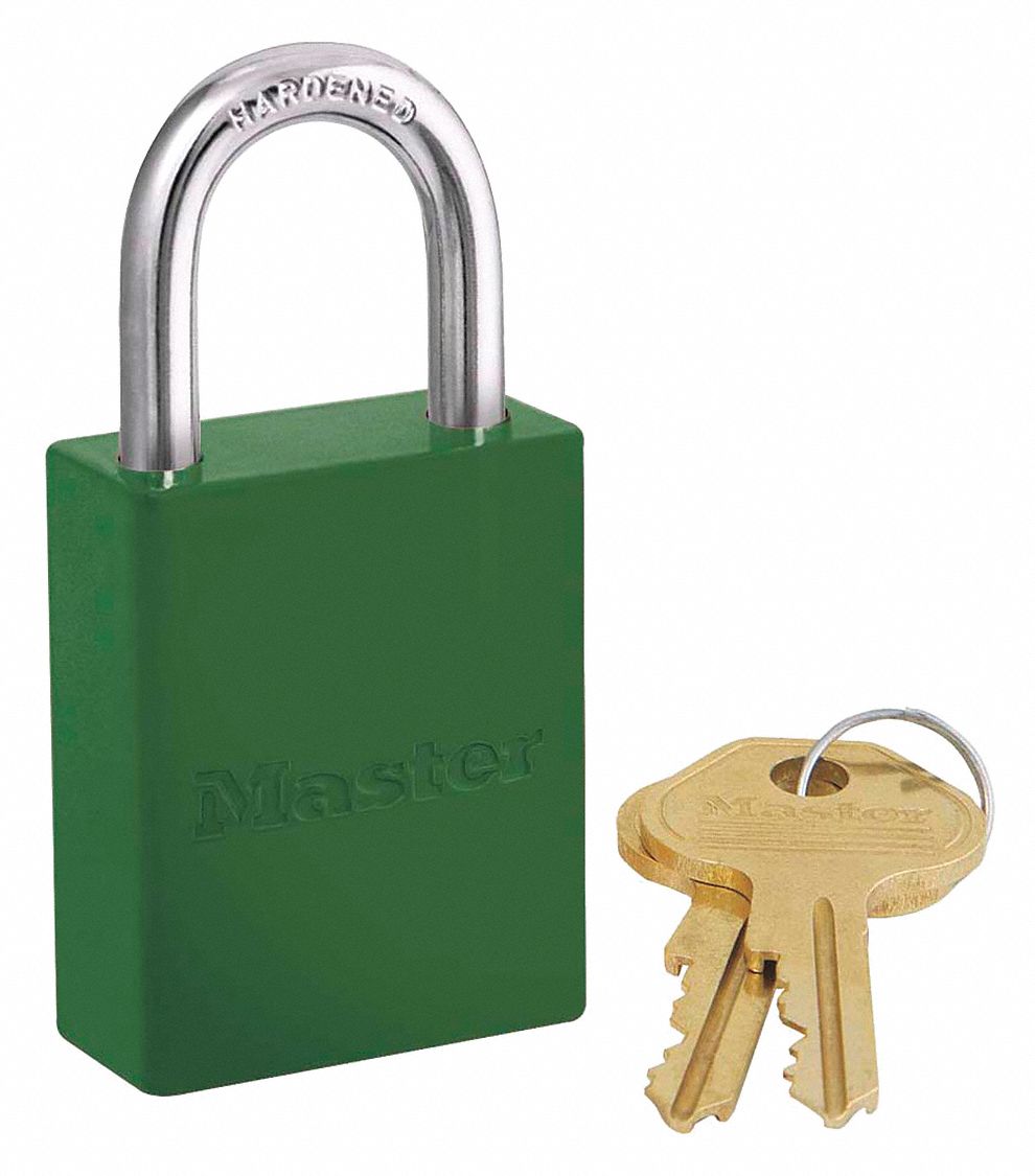 MASTER LOCK Candado de Bloqueo Verde con 2 llaves Diferente - 59YX66 ...