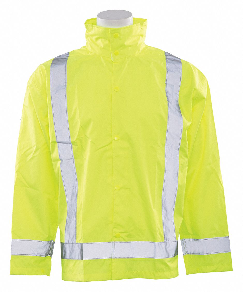 ERB SAFETY, Raincoat,Oversized,Hi-Viz,Lime,XL-2XL - 59ZJ30|63008 - Grainger