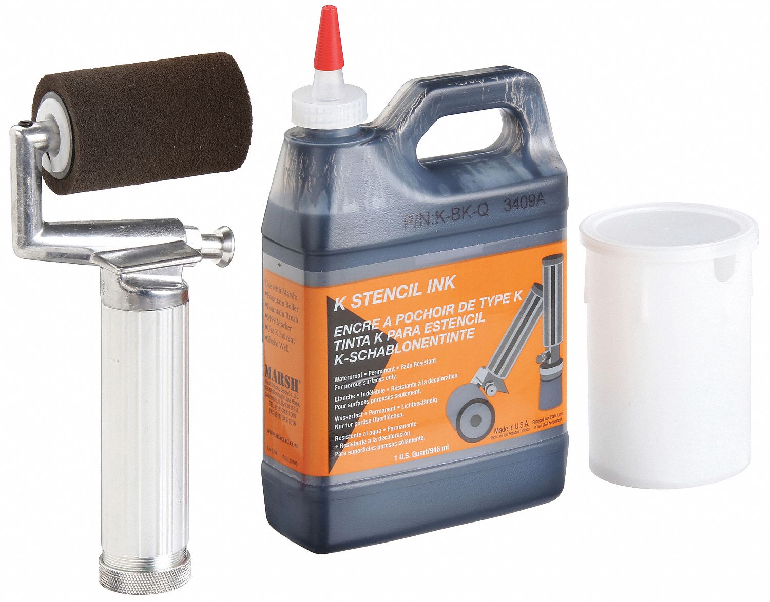 Stencil Roller, 8 1/2 in Overall Lg, Stencil Roller - 5A135|FR100-30 ...