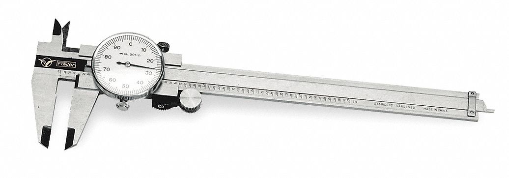 One Revolution Dial Caliper, Range 0" to 8", Range per Revolution 0.100 ...
