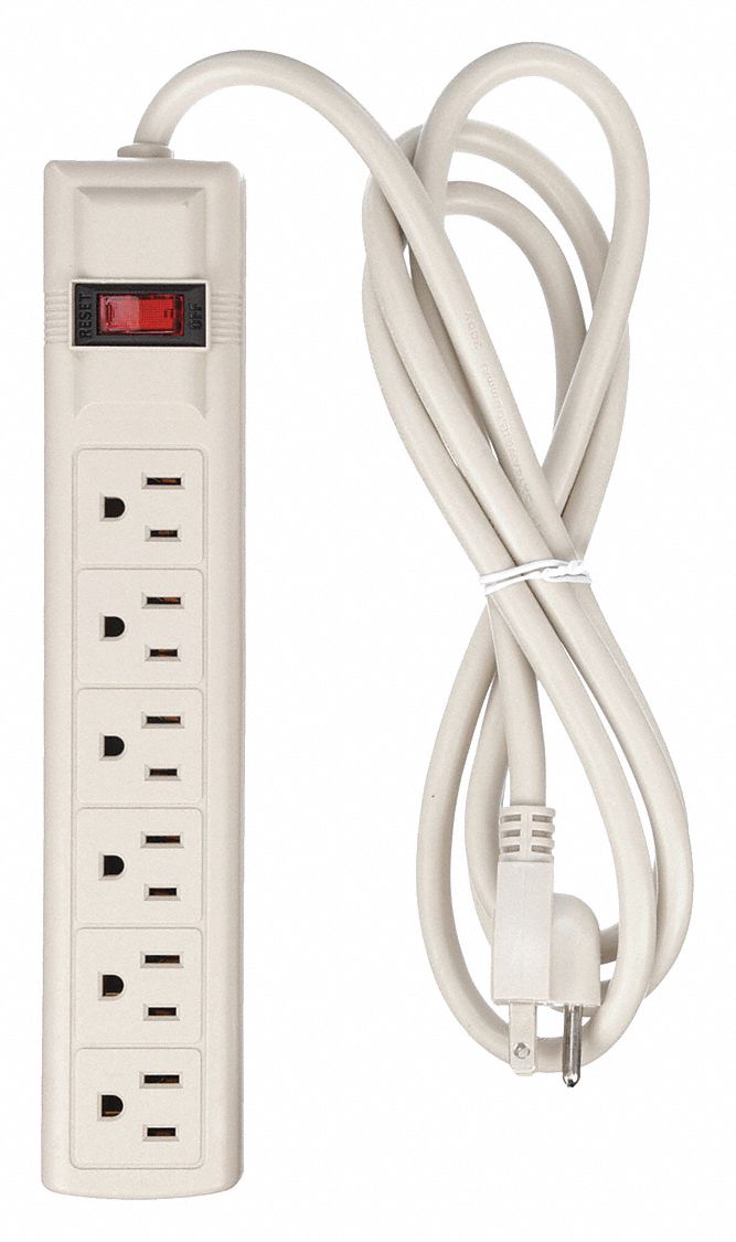 6 Outlets, 6 ft Cord Lg, Outlet Strip - 5A311|5A311 - Grainger