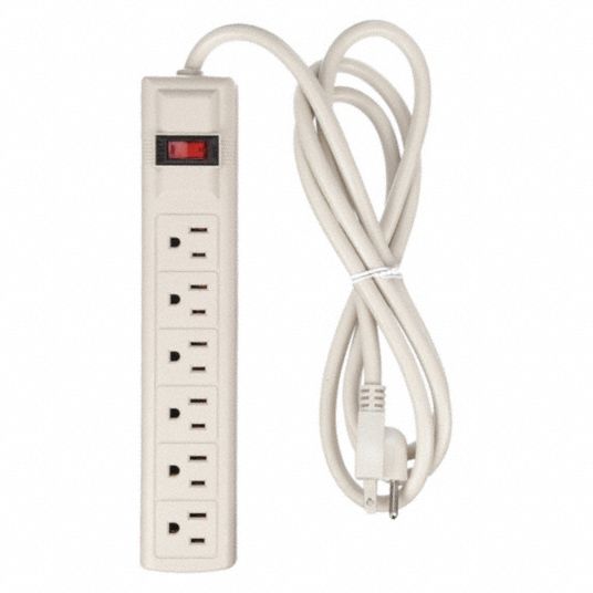 6 Outlets, 6 ft Cord Lg, Outlet Strip - 5A311|5A311 - Grainger