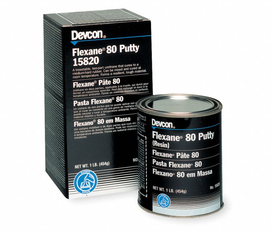 DEVCON Flexane® 80 Masilla Lata de 1lb. con Rango de Temperatura de Hasta 180°F, Negro ...