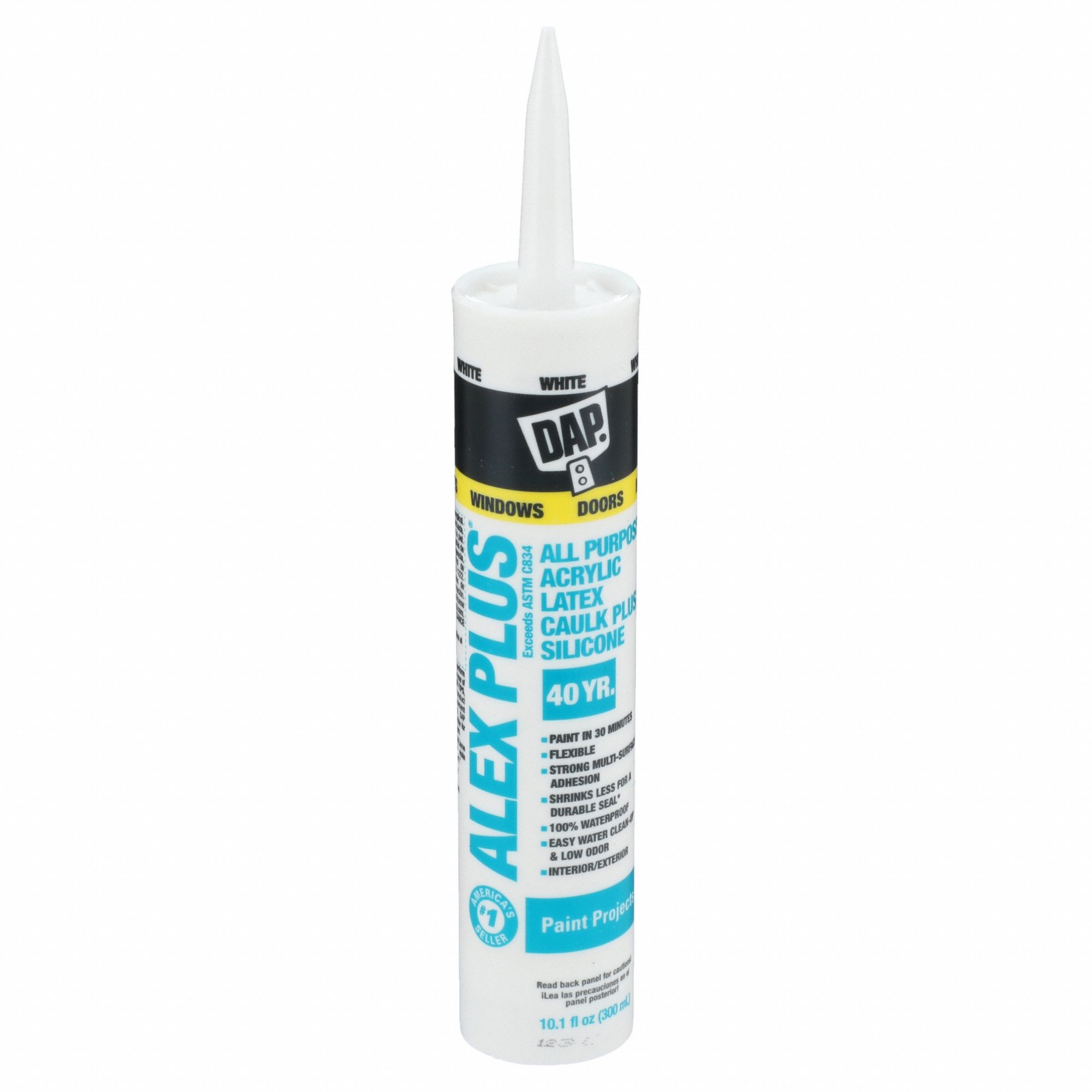 DAP, Alex Plus, White, Silicone Caulk - 5A466|18152 - Grainger