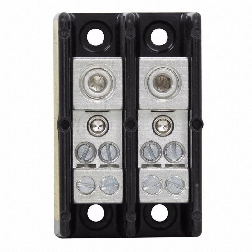 BUSSMANN Miniature Distribution Block: 2 Poles, 14 AWG – 2/0 AWG Line Side Wire Size Range ...
