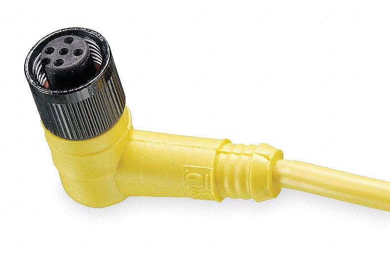 M12 Female Right Angle X Bare Wire, 3 Pins, Cordset - 5AA68 ...