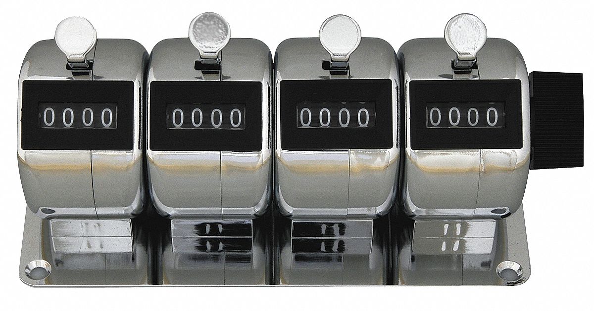 Counter, Number of Digits 4, Base Mounting, Mechanical - Grainger