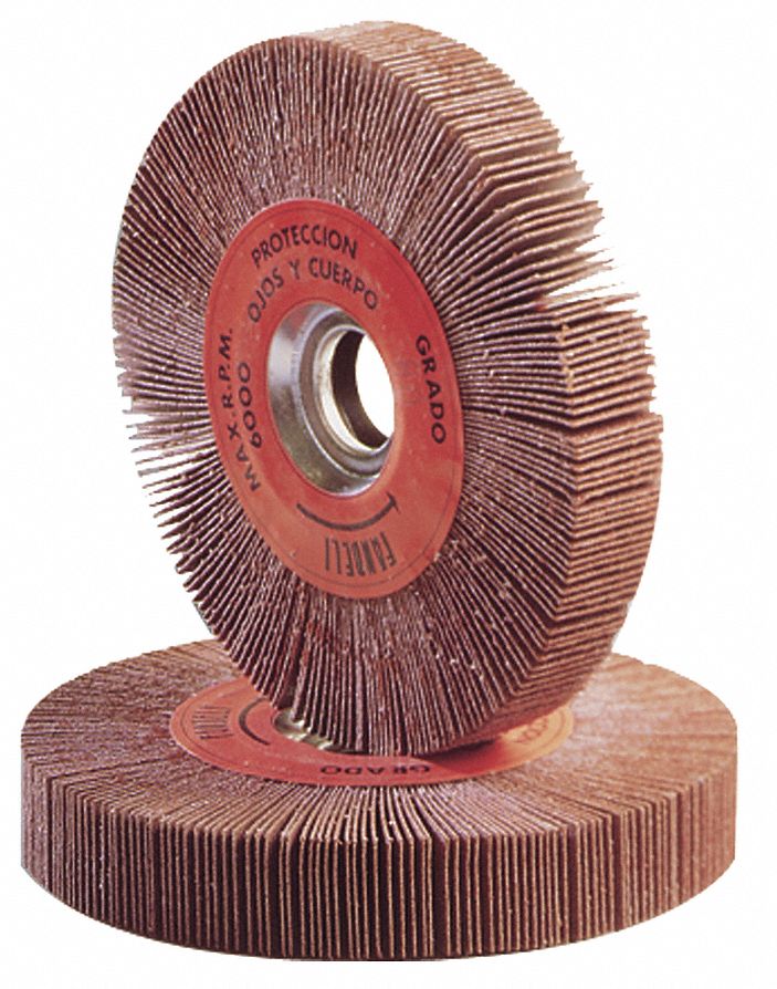 FANDELI Rueda Flap , 6" de Diámetro x 1-1/2"de Ancho , Recubierto de ...