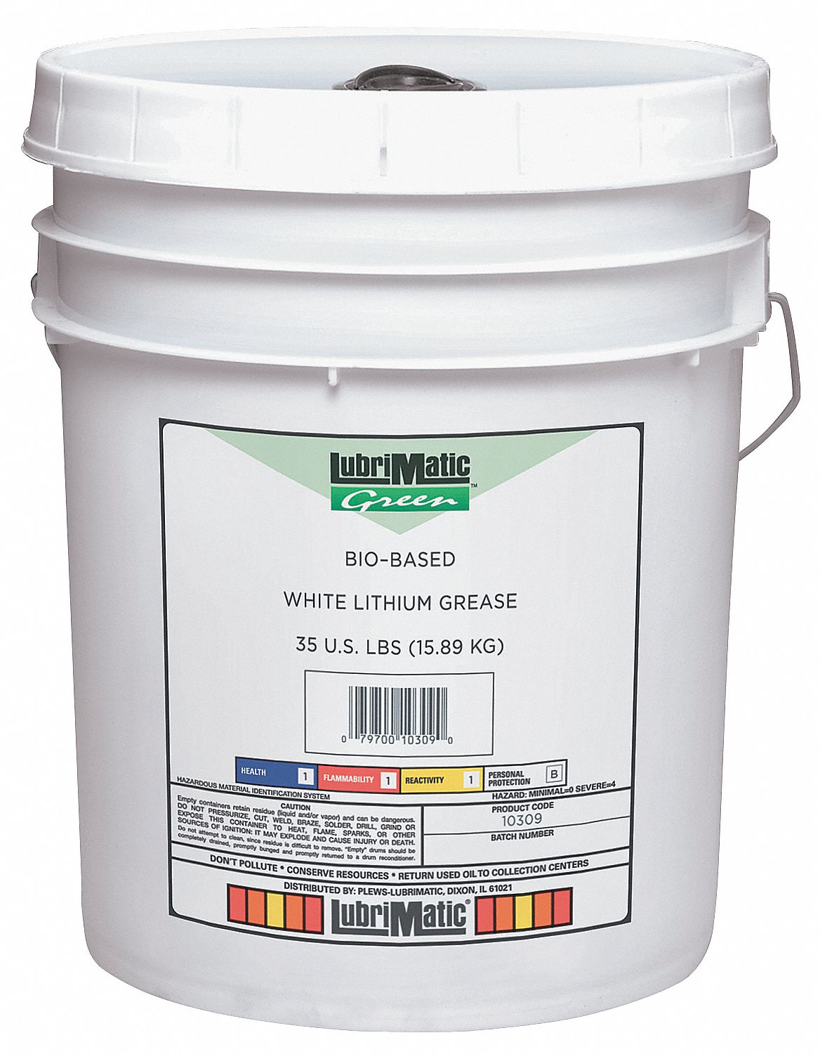 PLEWS-LUBRIMATIC White, Lithium, White Lithium Grease, 5 gal., 2 NLGI ...