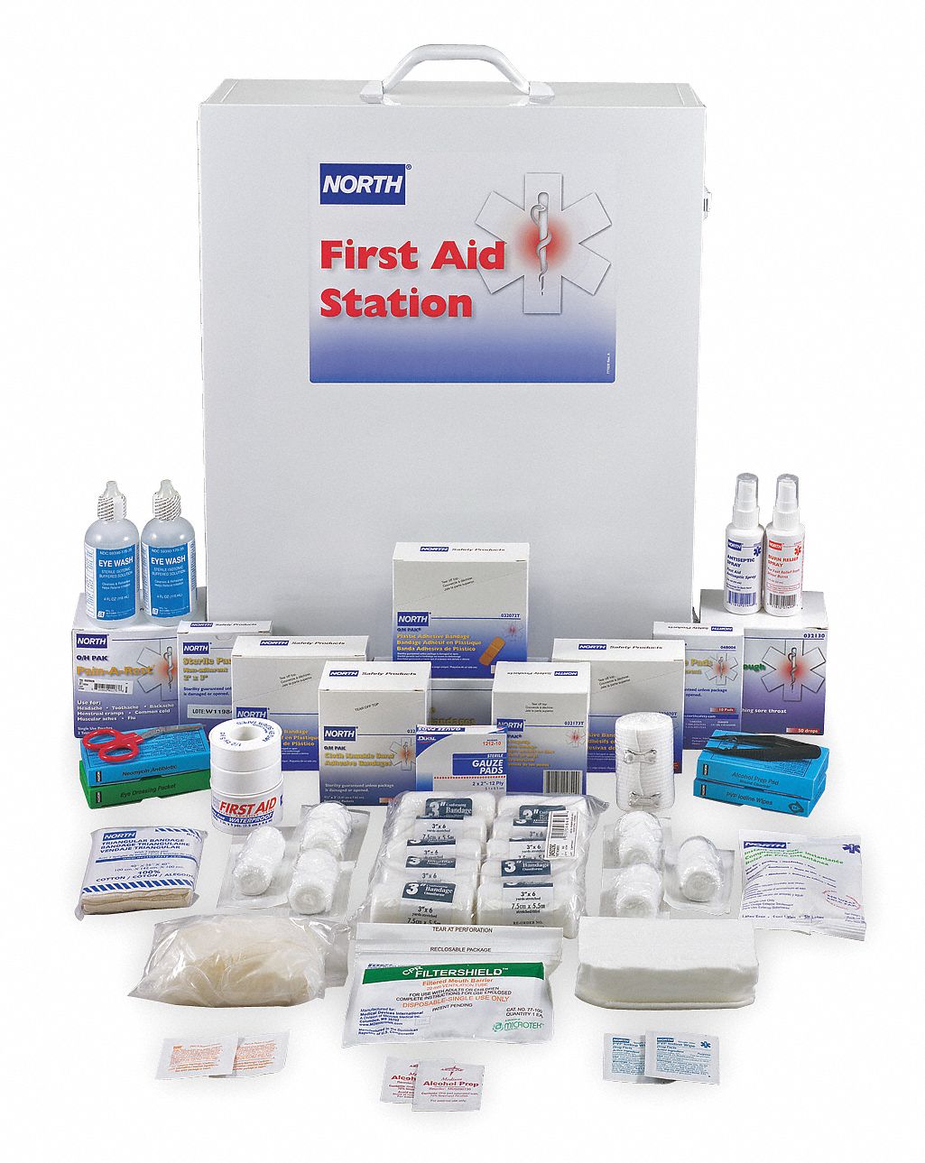 First Aid Kit, Cabinet, Steel, General Purpose, 200 People Served per ...