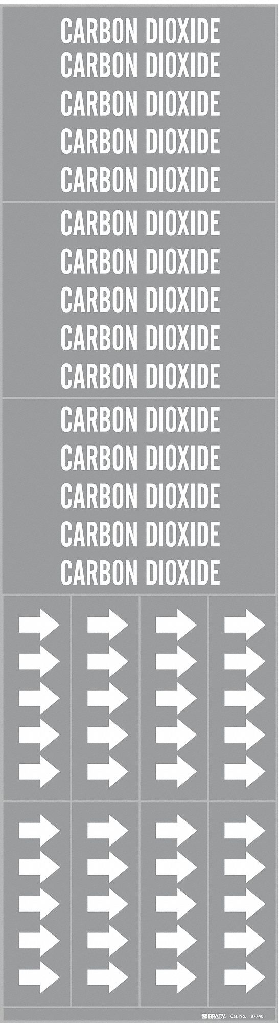 Carbon Dioxide, Gray, Pipe Marker - 5ACA3|87740 - Grainger