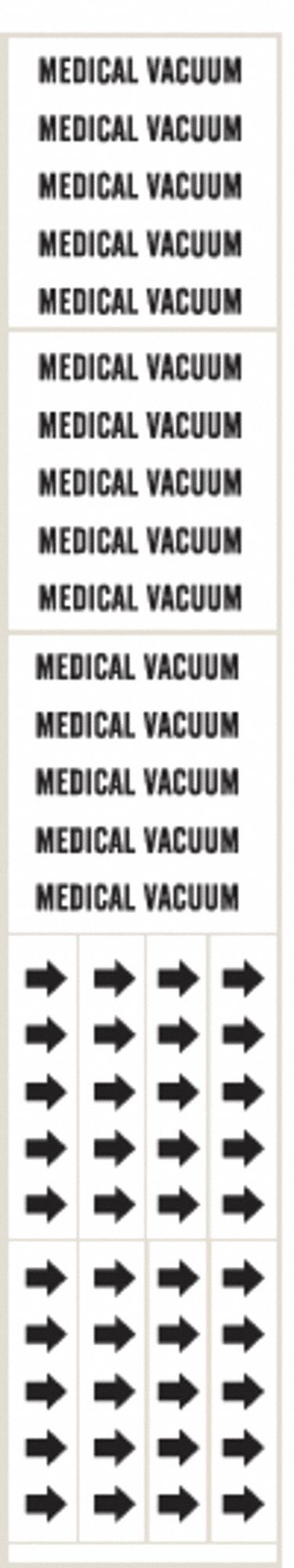Medical Vacuum, White, Pipe Marker - 5ACA6|7186-3C - Grainger