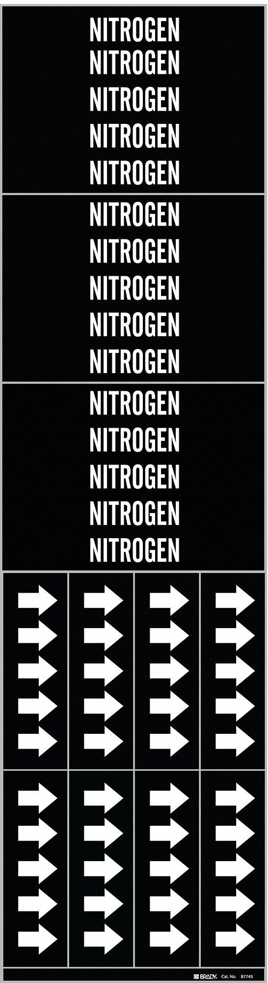 Nitrogen, Black, Pipe Marker - 5ACA7|87745 - Grainger