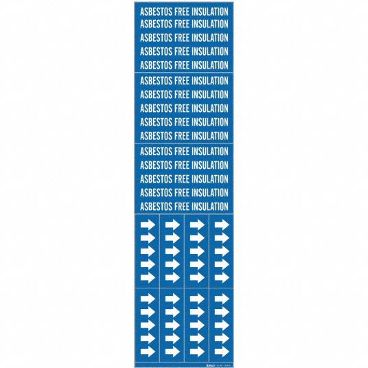 Asbestos Free Insulation, Blue, Pipe Marker - 5ACG6|7018-3C - Grainger
