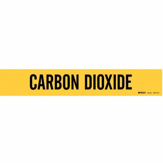 Carbon Dioxide, Yellow, Pipe Marker - 5ACK3|7038-1HV - Grainger