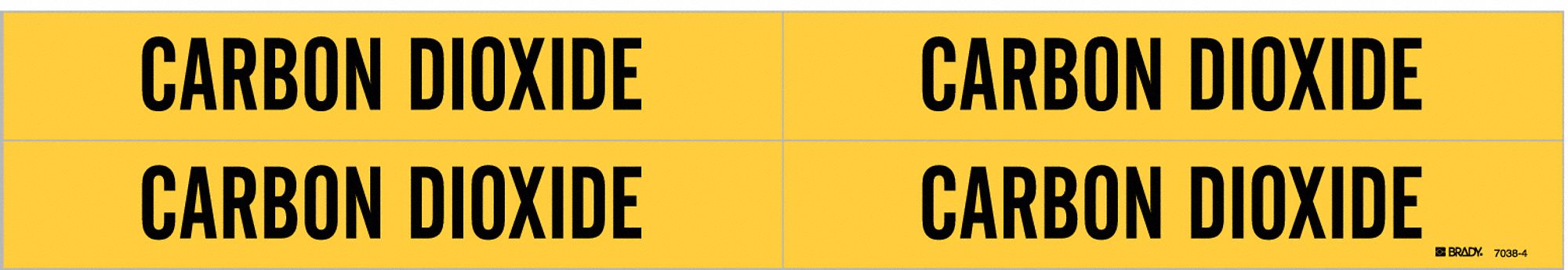 Carbon Dioxide, Yellow, Pipe Marker - 5ACK5|7038-4 - Grainger