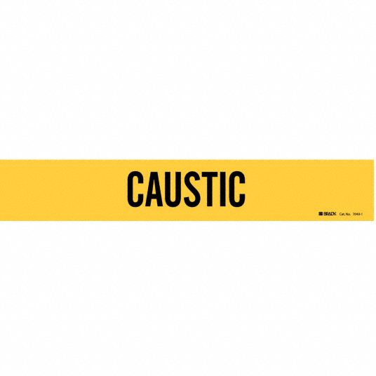Caustic, Yellow, Pipe Marker - 5ACL0|7040-1 - Grainger