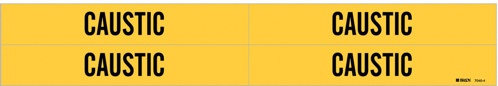 Caustic, Yellow, Pipe Marker - 5ACL3|7040-4 - Grainger
