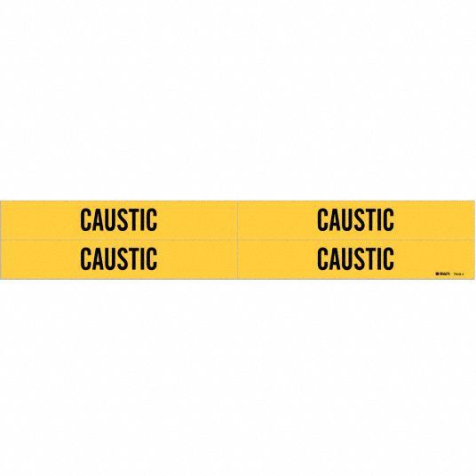 Caustic, Yellow, Pipe Marker - 5ACL3|7040-4 - Grainger