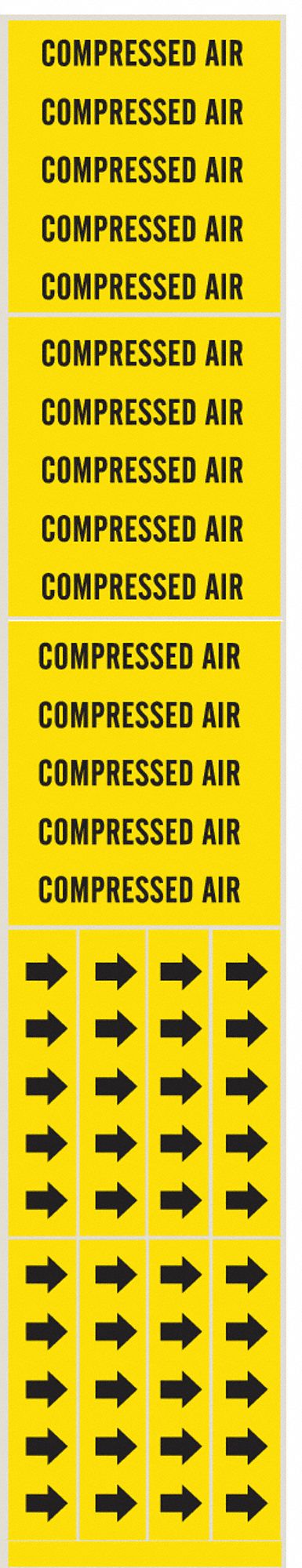 Compressed Air, Yellow, Pipe Marker - 5ACP1|7058-3C - Grainger