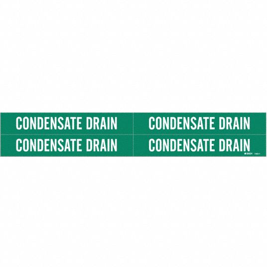 Condensate Drain, Green, Pipe Marker - 5ACR2|7063-4 - Grainger